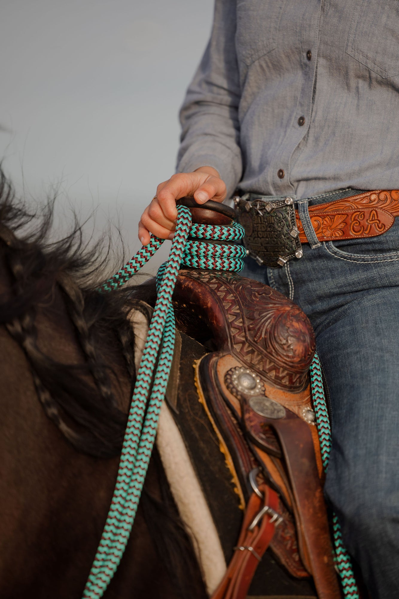 22 Ft Clinician Mecate Reins - Andrea Equine